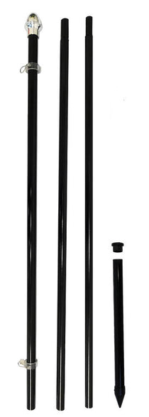 10ft Aluminum Black Outdoor Pole with Ground Spike | Flags Importer ...