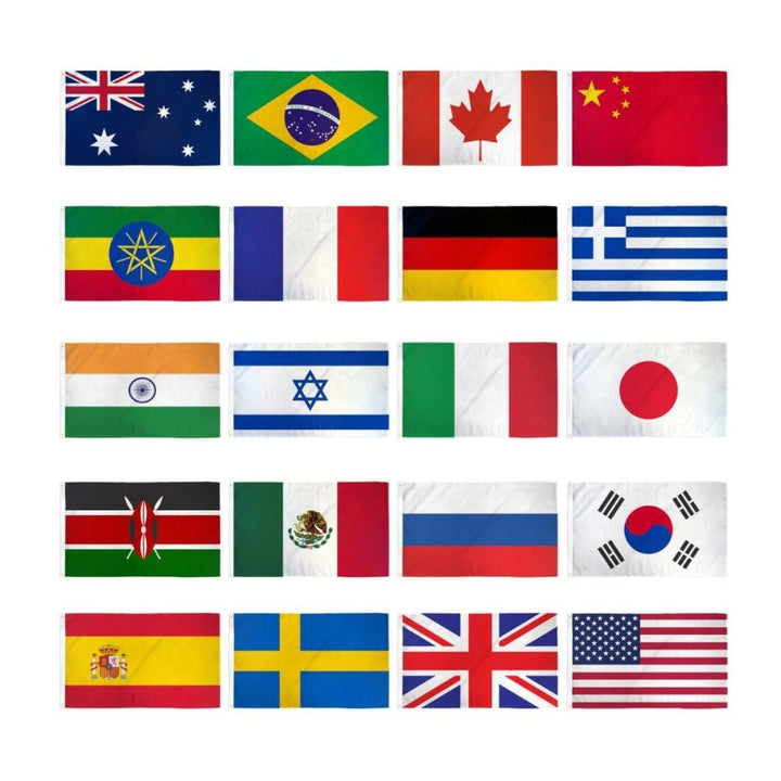 2x3ft Set of 20 International Flags | Flags Importer | International ...