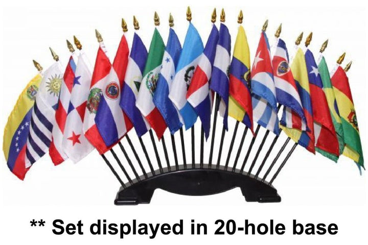 4x6in Set of 20 Asian Stick Flags | Flags Importer | International Flag Set