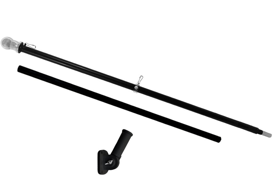 6ft Spinning Stabilizer Flag Pole & Bracket Kit Black | Flags Importer ...