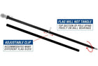 6 ft Spinning Flag Pole – Black Rotating Anti-Wrap Pole | Flags Importer