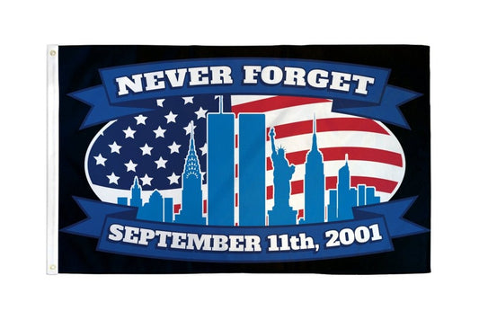 9/11 Never Forget Flag 3x5ft Poly | Flags Importer | Remembrance House Flag