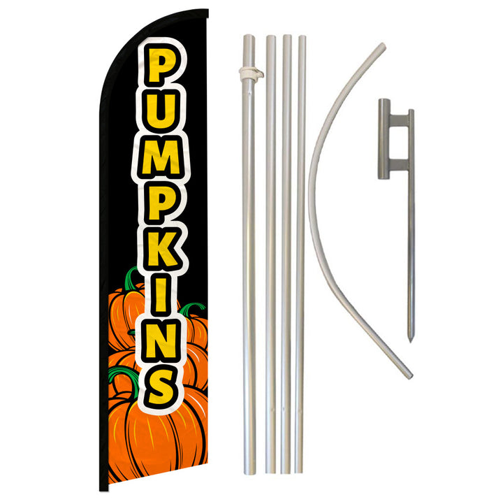 Pumpkins Black Windless Banner Flag & Pole Kit | Fall Banner – Flags ...