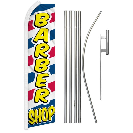 Barber Shop Letters Super Flag & Pole Kit | Flags Importer | 16ft ...