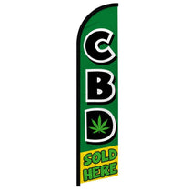 CBD Sold Here Windless Banner Flag | Flags Importer | 11.5ft x 2.5ft ...