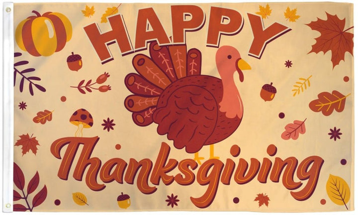 Happy Thanksgiving Flag 3x5ft | Flags Importer | Holiday House Flag