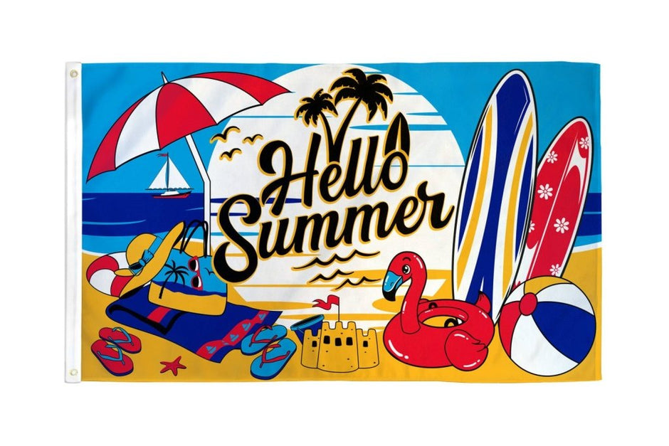 Hello Summer Flag 3x5ft | Flags Importer | Holiday House Flag