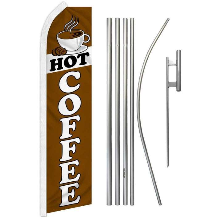 Hot Coffee Super Flag & Pole Kit | Flags Importer | 16ft Advertising ...