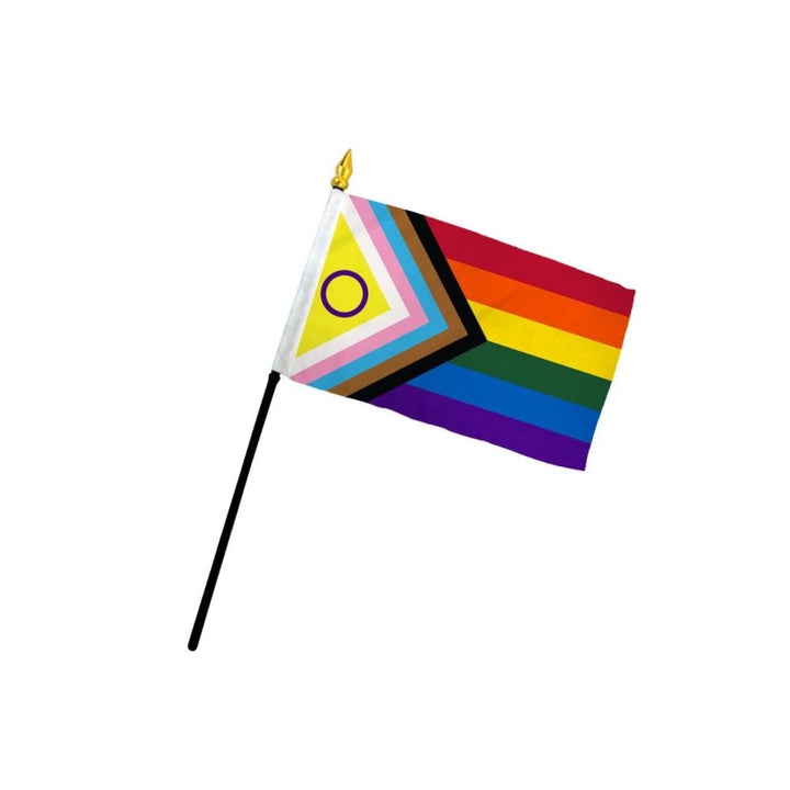 Inclusive Pride 4x6in Stick Flag | Flags Importer | Rainbow Desk Flag