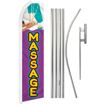 Massage Super Flag & Pole Kit | Flags Importer | 16ft Advertising Swooper Flag Kit