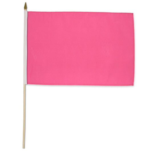 Pink Solid Color 12x18in Stick Flag | Flags Importer | Blank Sublimation Flag