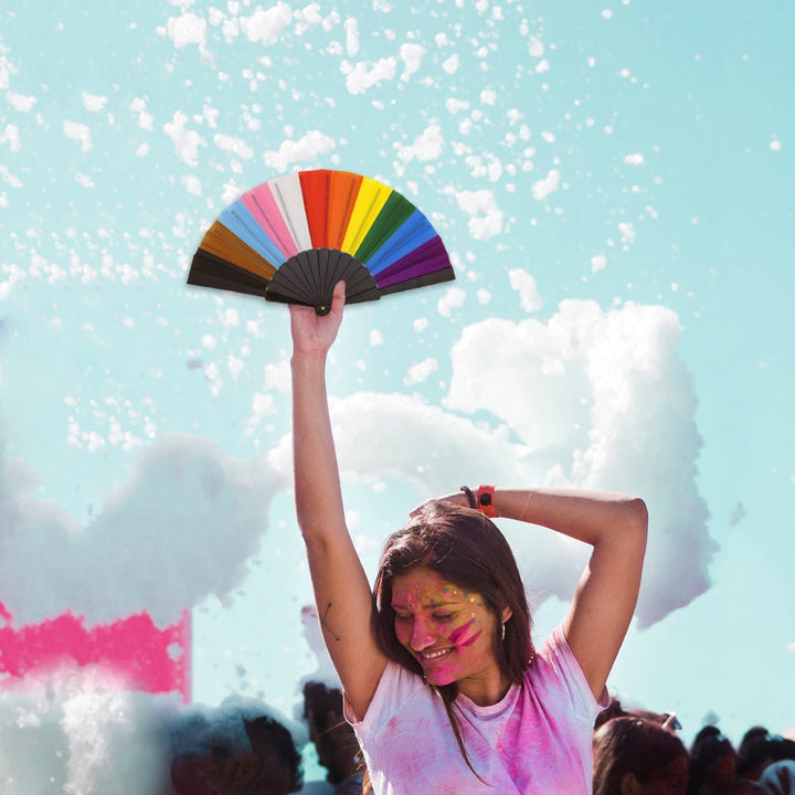 Progress Pride Small Hand Fan | Flags Importer | Rainbow Fan