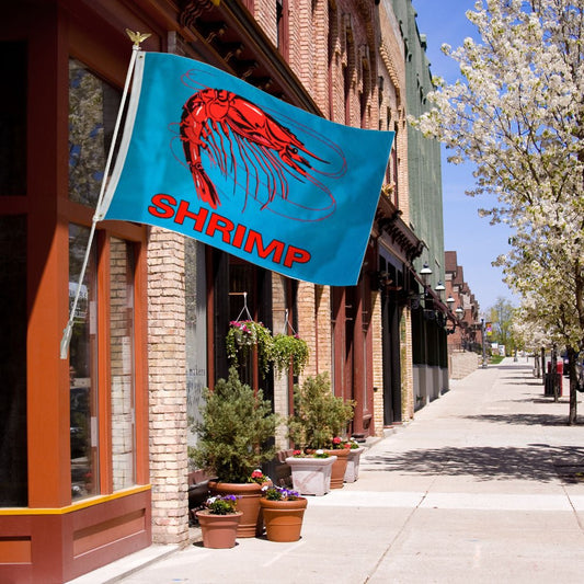 Shrimp Blue Flag 3x5ft Poly | Flags Importer | Business Flag