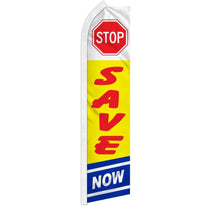 Stop Save Now Super Flag | Flags Importer | 11.5ft x 2.5ft Advertising ...