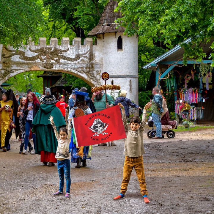 Surrender The Booty Red Pirate Flag 2x3ft Poly | Flags Importer | Jolly ...