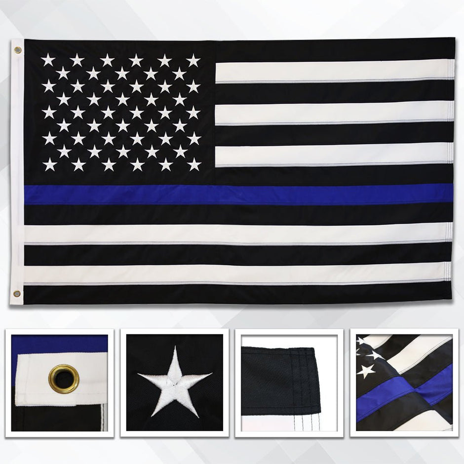 Blue Line Flag | Law Enforcement Flags | USA Blue Line Police Flag ...
