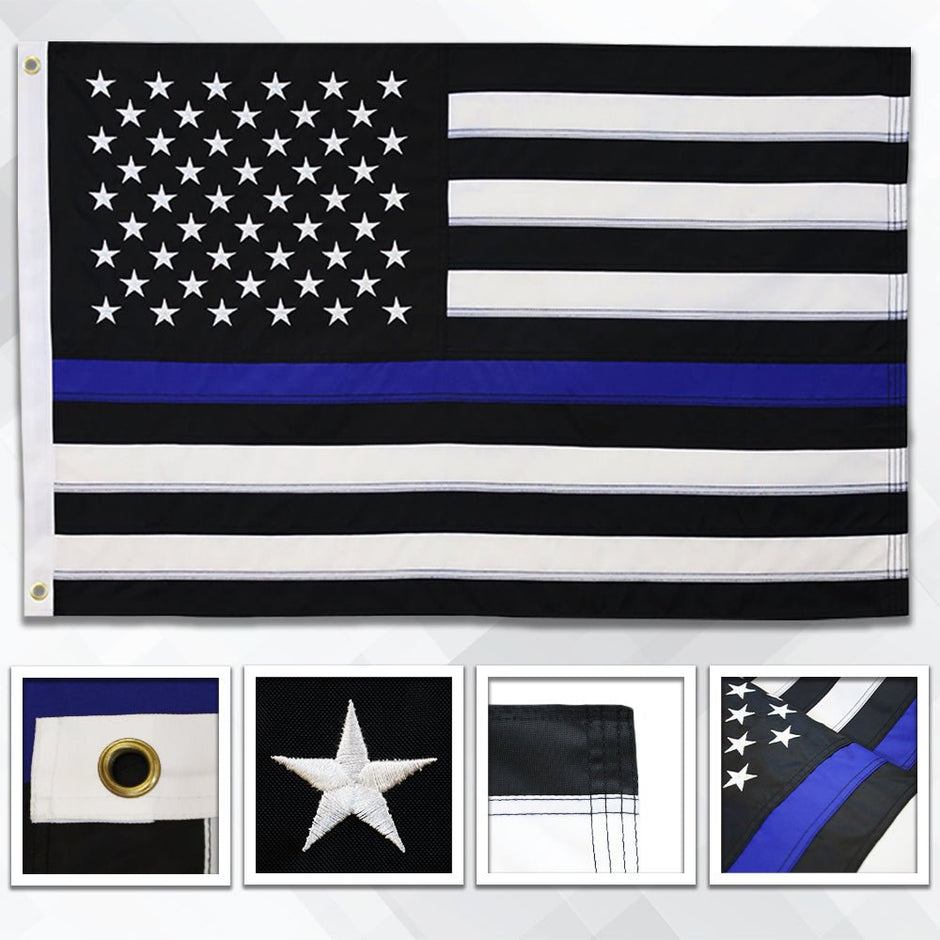 Blue Line Flag | Law Enforcement Flags | USA Blue Line Police Flag ...