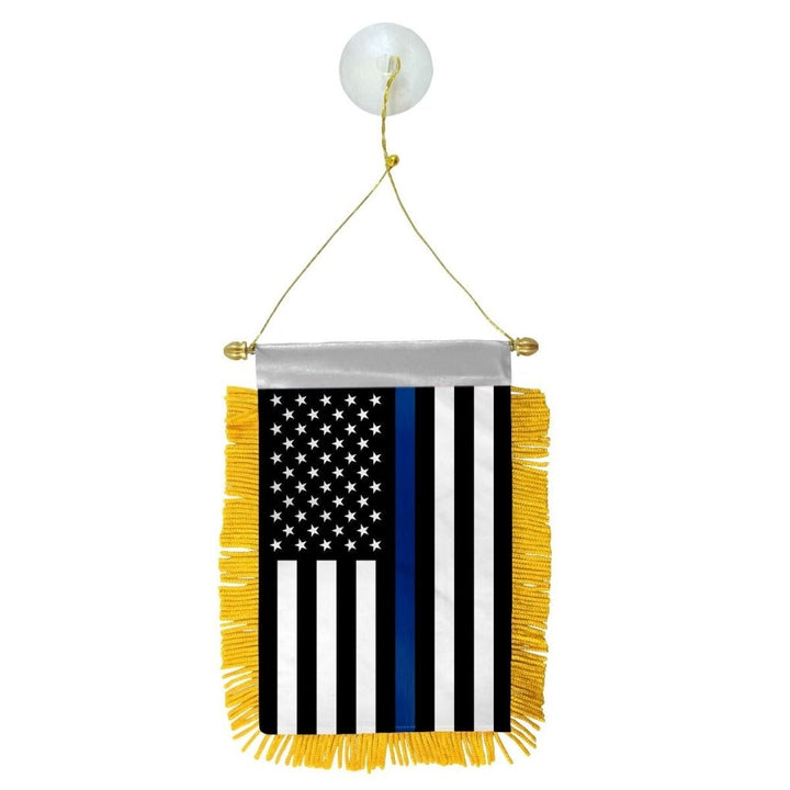 Thin Blue Line Mini Banner | Flags Importer | Political Rear View ...