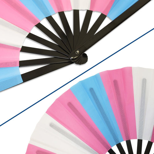 Transgender Large Hand Fan | Flags Importer |Rainbow Fan