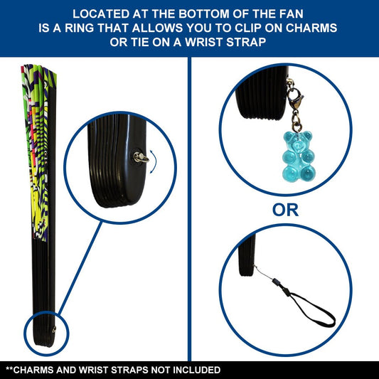 Trippy Large Hand Fan | Flags Importer | Marijuana Hand Fans