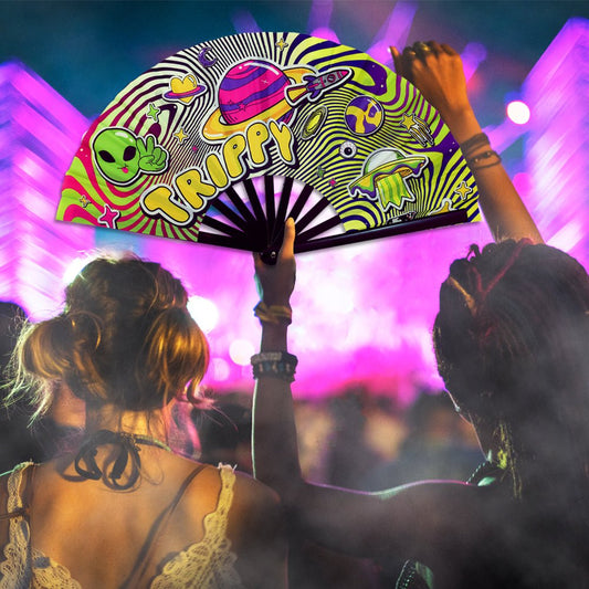 Trippy Large Hand Fan | Flags Importer | Marijuana Hand Fans