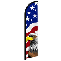 USA Eagle Windless Banner Flag | Flags Importer | 11.5ft x 2.5ft ...