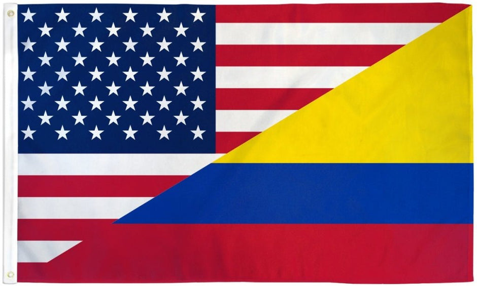 USA/Colombia Combination Flag 3x5ft Poly | Flags Importer | Novelty ...
