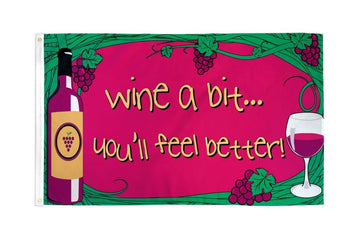 Wine A Bit Flag 3x5ft Poly | Flags Importer | Novelty House Flag